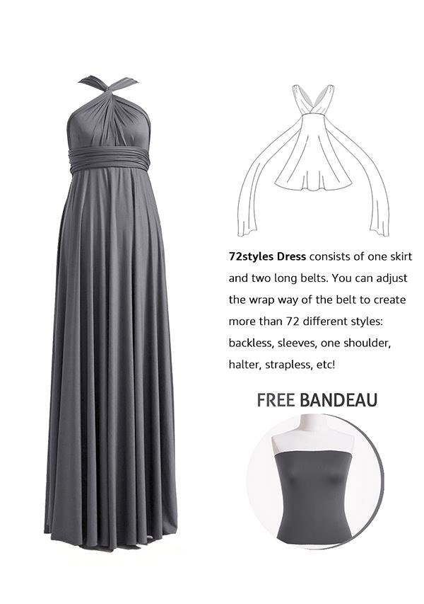 Buy Charcoal Grey Multiway Convertible Infinity Dress – 72Styles